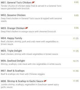 Mulan Chinese Restaurant Menu, Prices and Locations