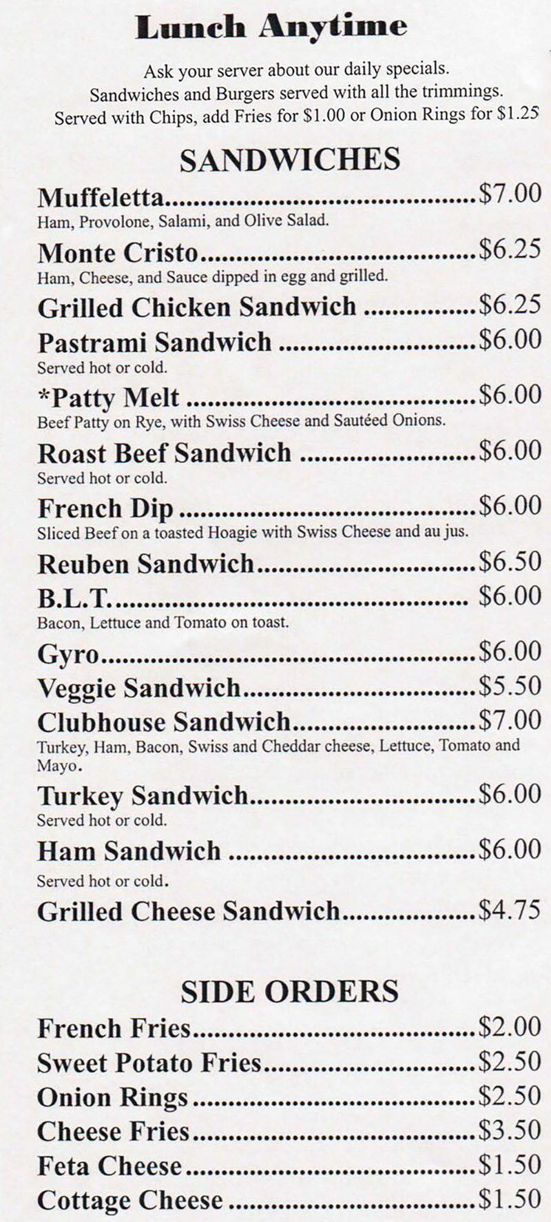 Sharon’s Cafe Menu, Prices And Locations