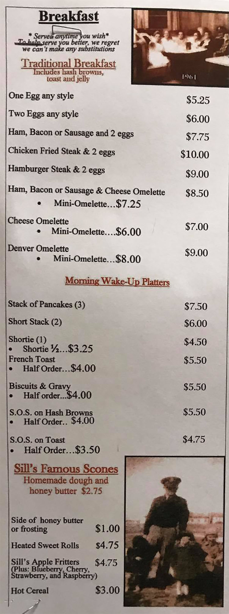 Sill’s Cafe Menu, Prices And Locations